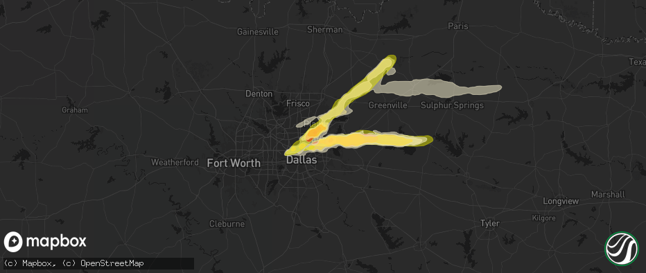 Hail Map in Garland, TX on April 27, 2026 - HailTrace