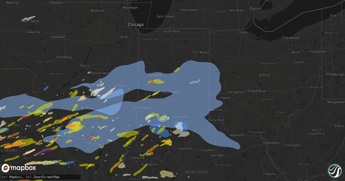 Hail Map in Indiana on April 27, 2026 - HailTrace
