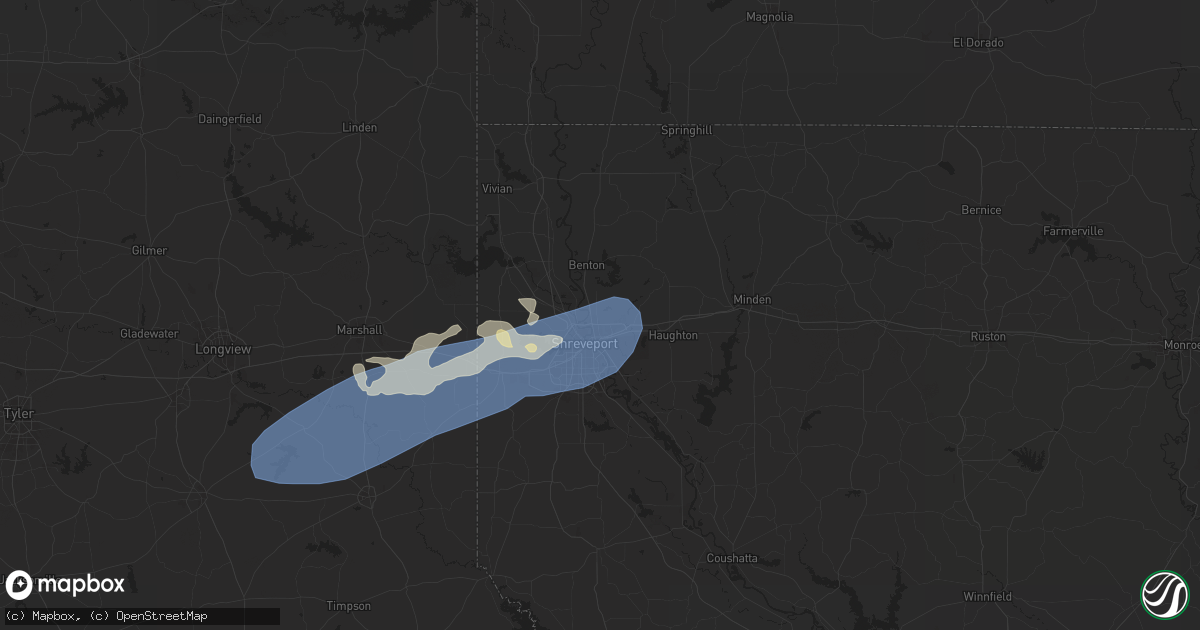 Hail Map in Bossier City, LA on April 28, 2024 - HailTrace