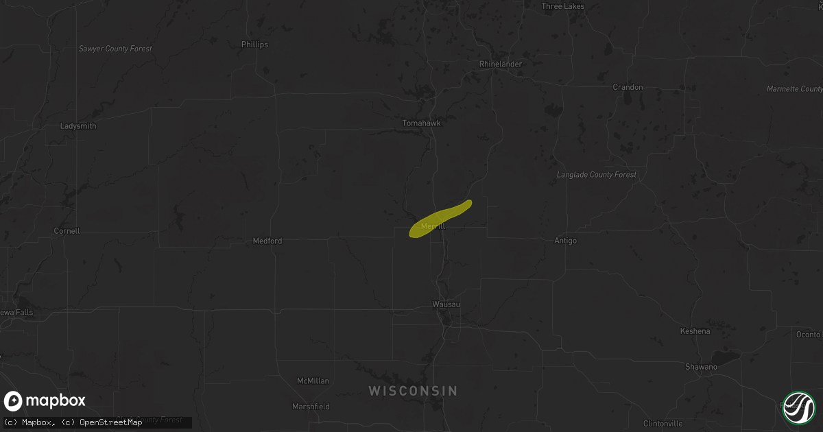Hail Map in Merrill, WI on April 28, 2025 - HailTrace