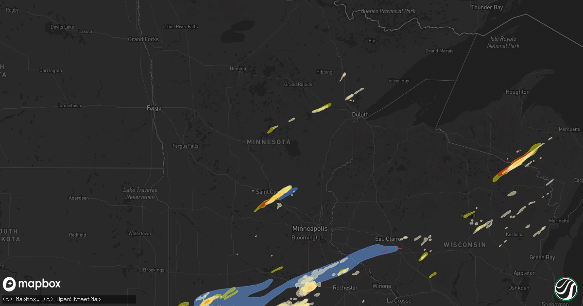 Hail Map in Minnesota on April 28, 2025 - HailTrace