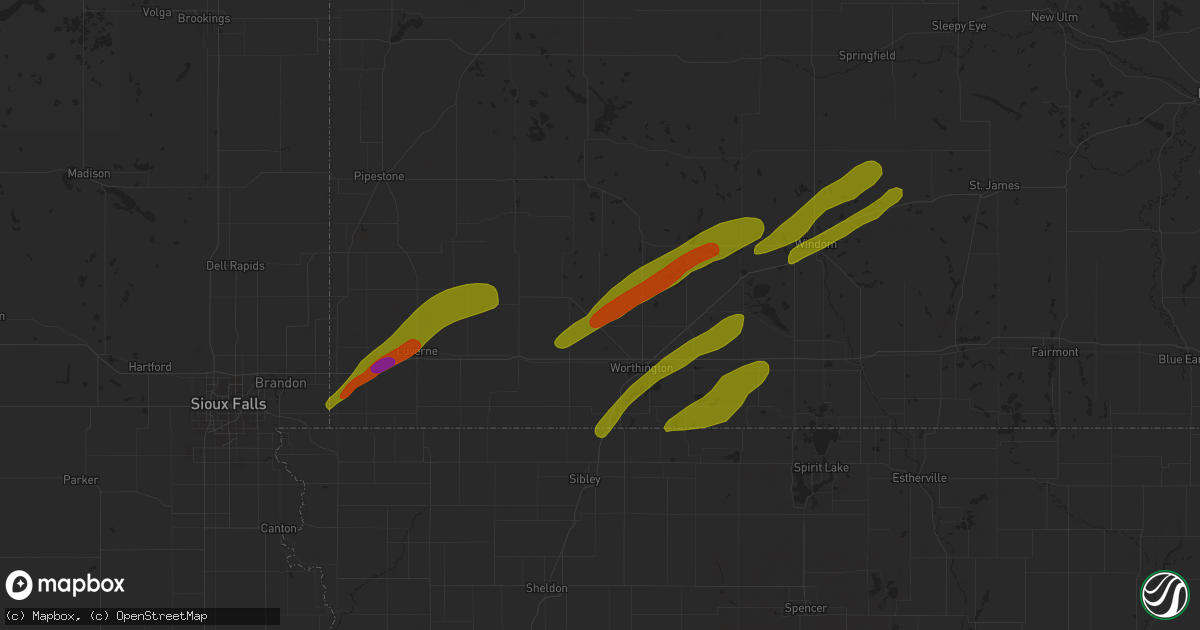 Hail Map in Reading, MN on April 28, 2025 - HailTrace