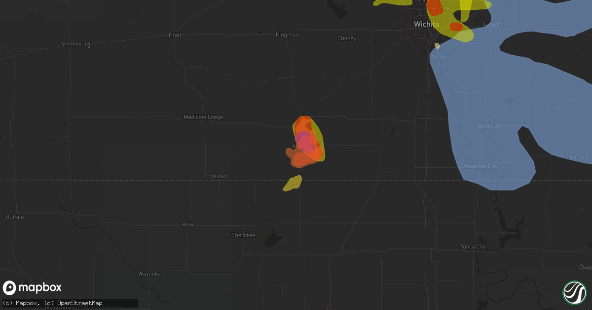 Hail Map in Anthony, KS on April 30, 2024 - HailTrace