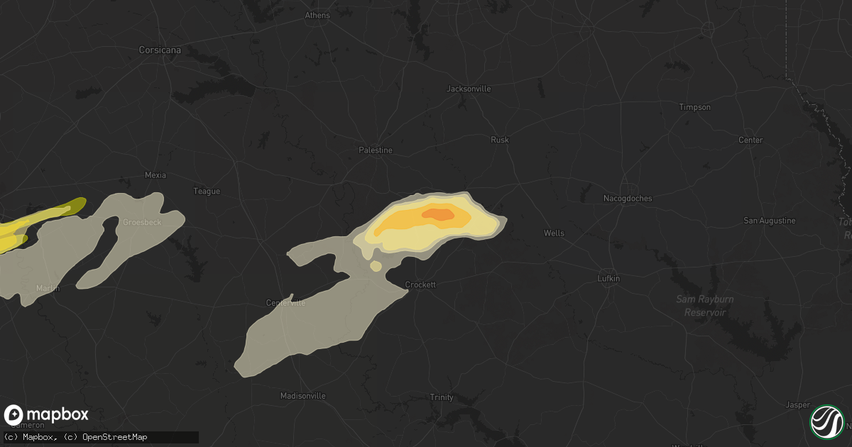 Hail Map in Grapeland, TX on April 30, 2025 - HailTrace