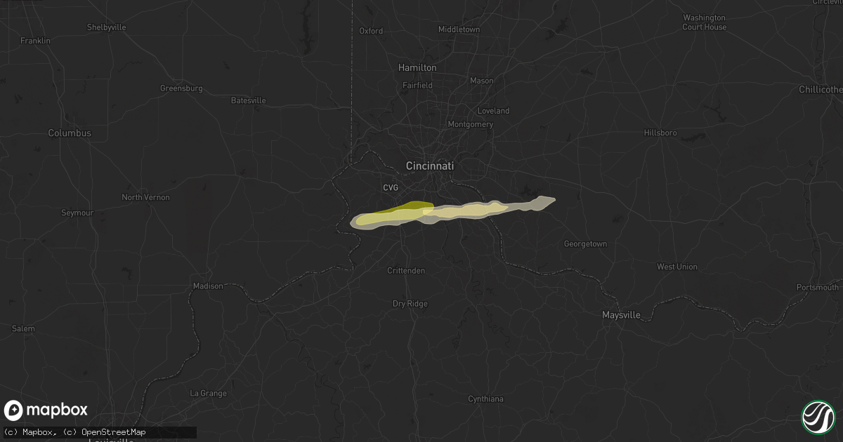 Hail Map in Independence, KY on April 30, 2025 - HailTrace