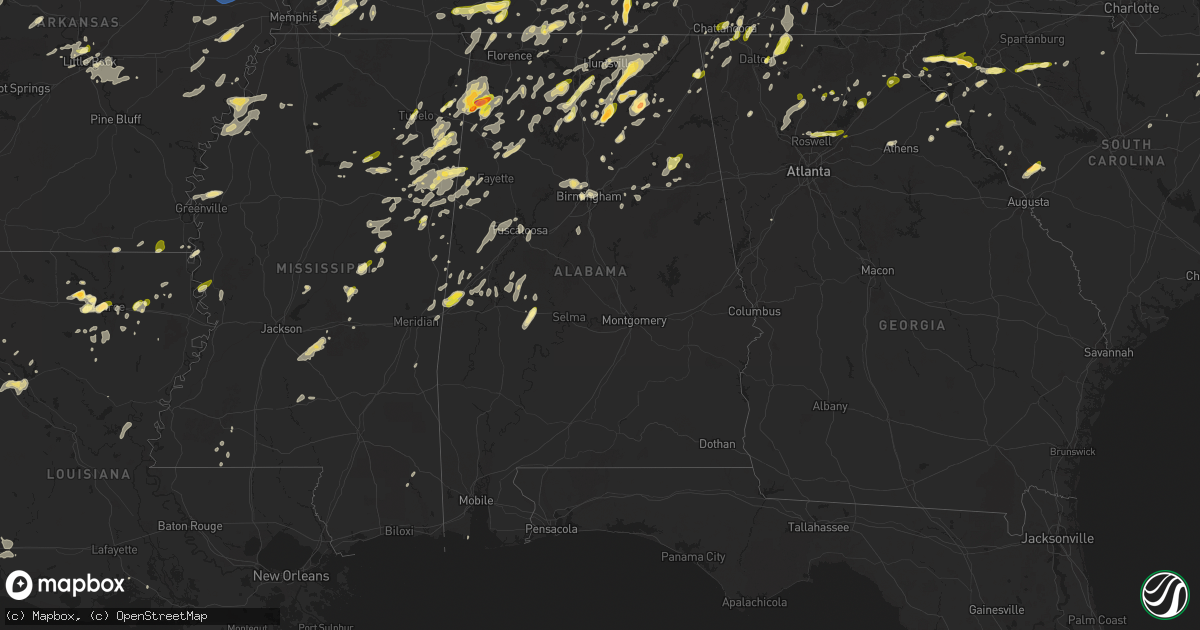 Hail Map in Alabama on May 2, 2025 - HailTrace