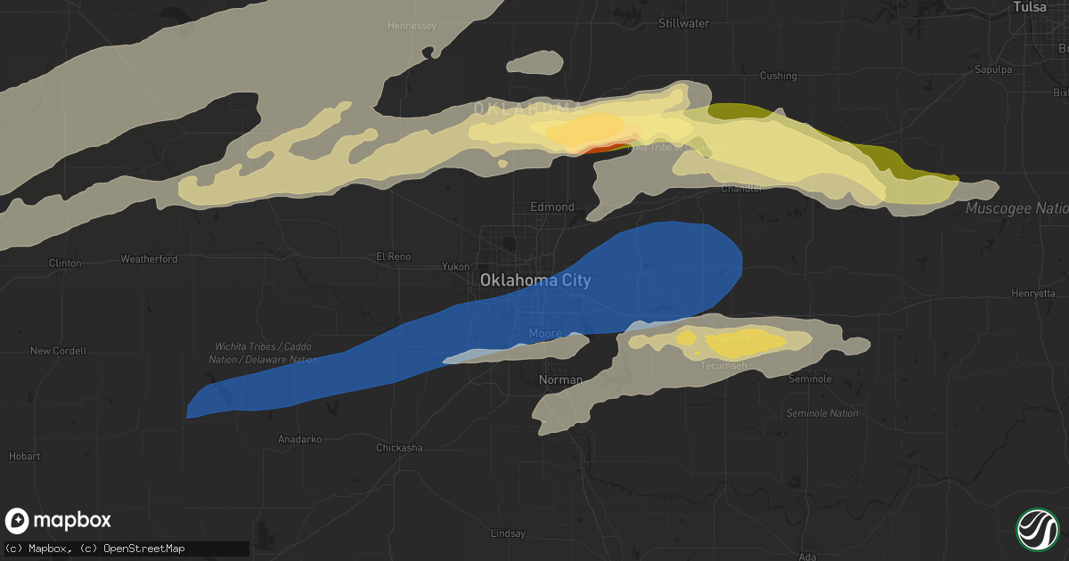 Hail Map in Oklahoma City, OK on May 6, 2024 - HailTrace