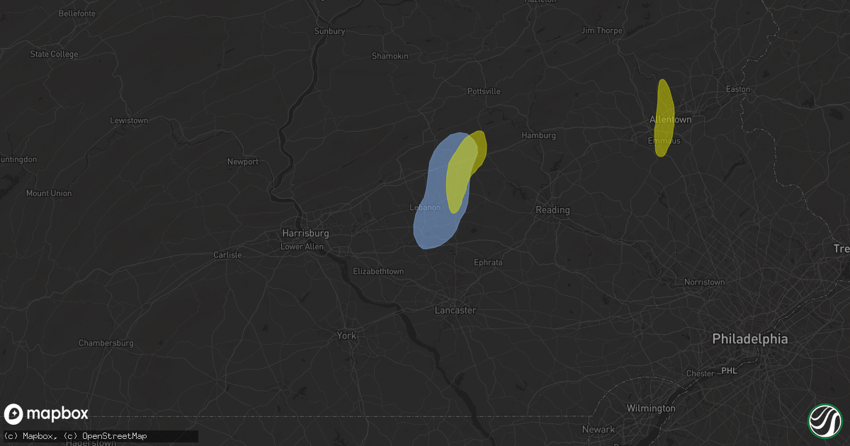 Hail Map in Lebanon, PA on May 6, 2025 - HailTrace
