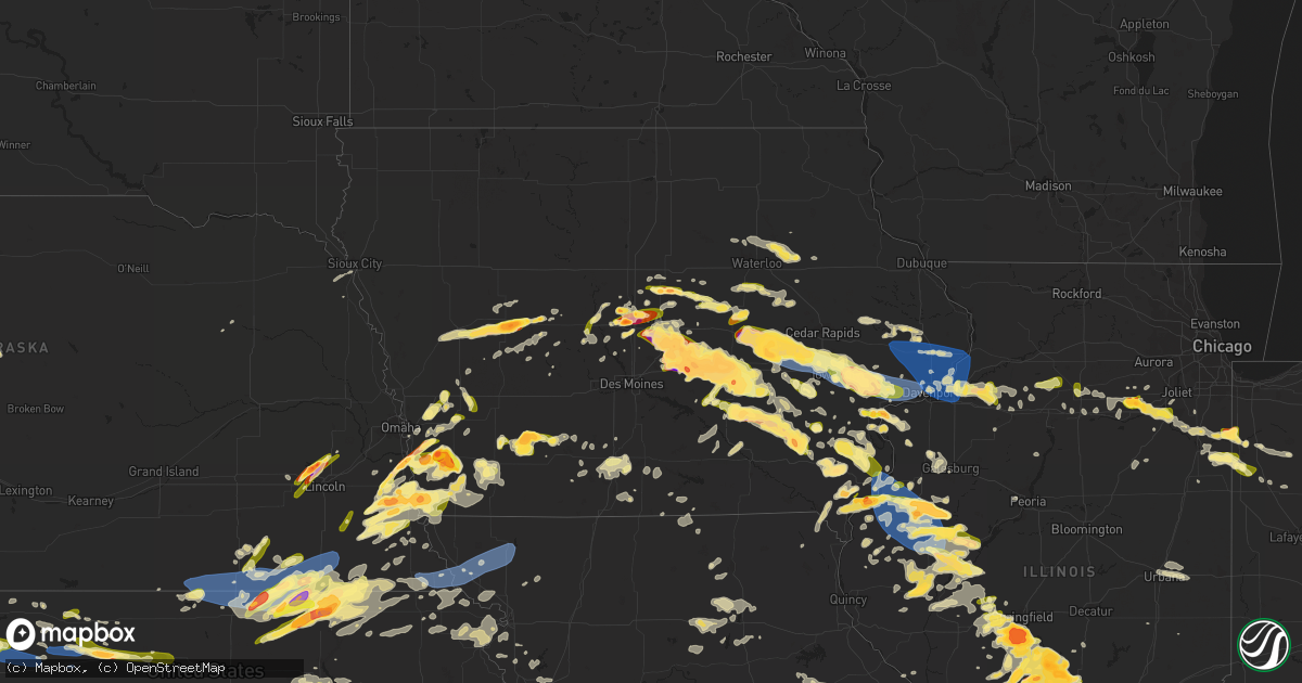 Hail Map in Iowa on May 7, 2023 - HailTrace