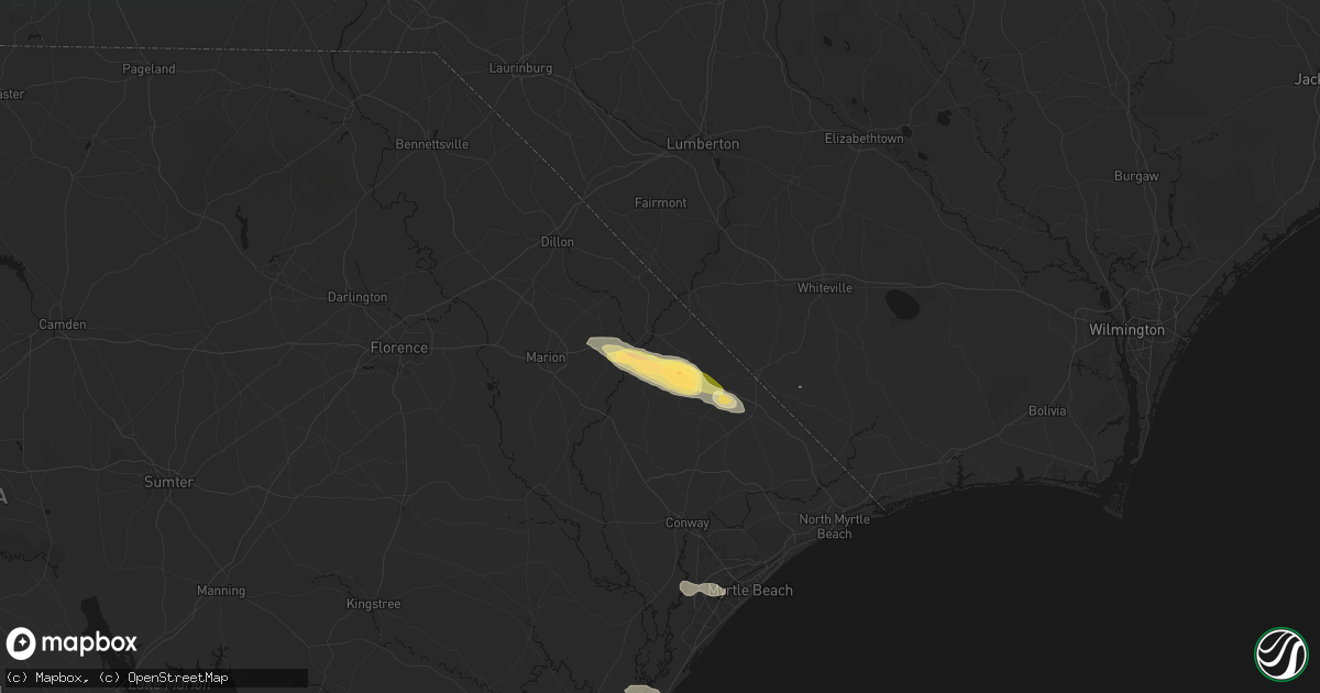 Hail Map in Nichols, SC on May 11, 2026 - HailTrace