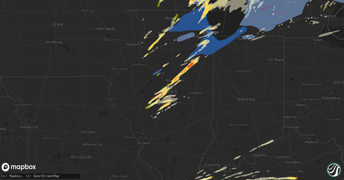 Hail Map in Illinois on May 15, 2025 - HailTrace