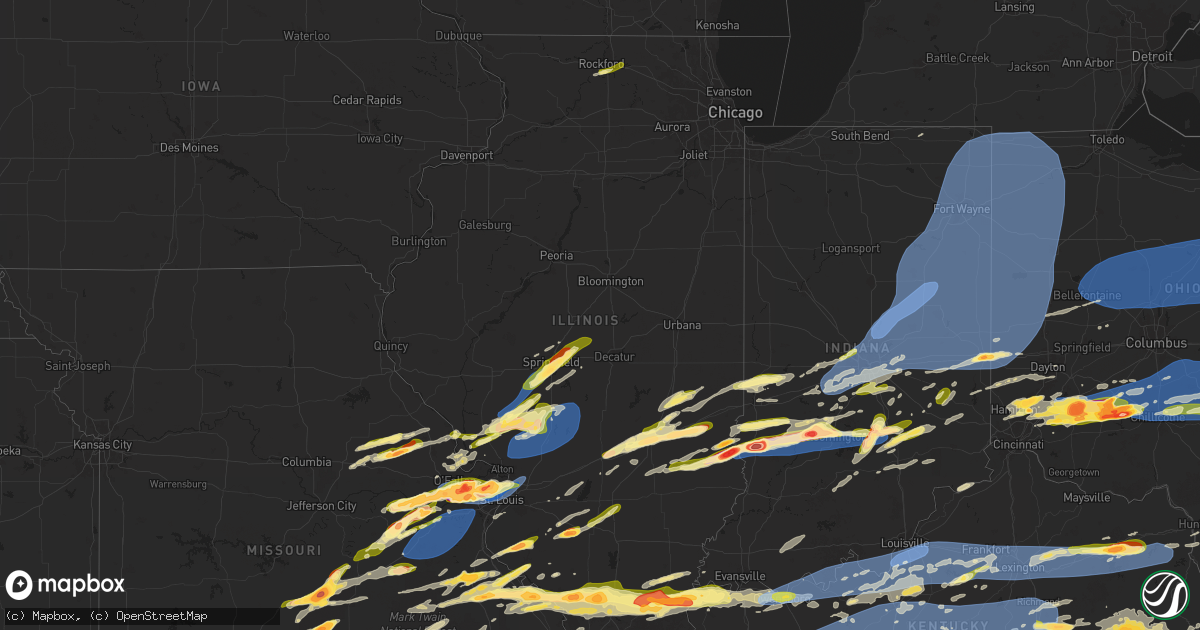 Hail Map in Illinois on May 16, 2025 - HailTrace