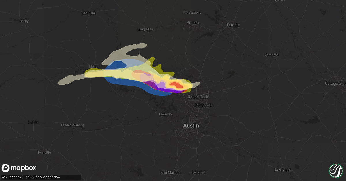 Hail Map in Leander, TX on May 16, 2025 - HailTrace
