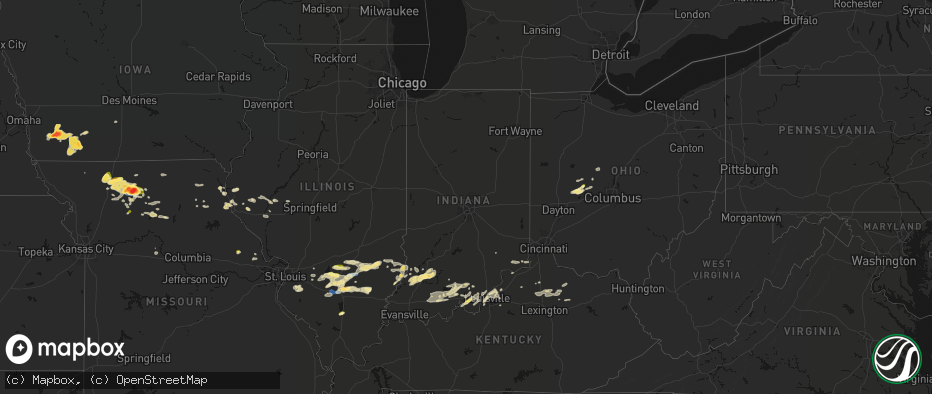 Hail Map in Indiana on May 16, 2026 - HailTrace