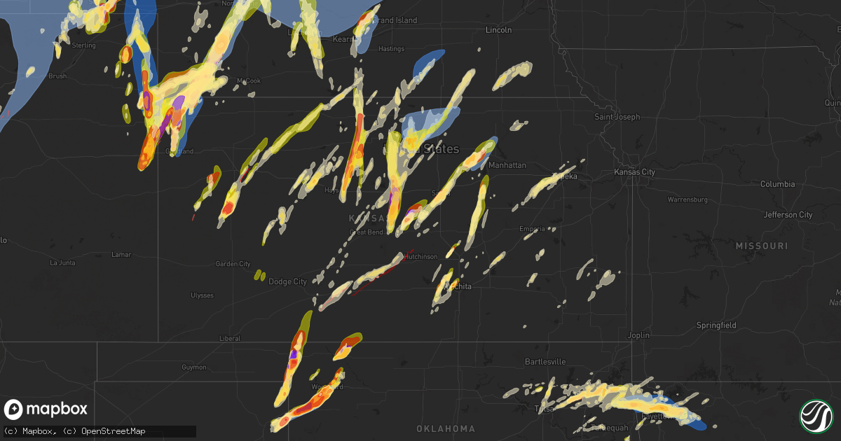 Hail Map in Kansas on May 18, 2025 - HailTrace