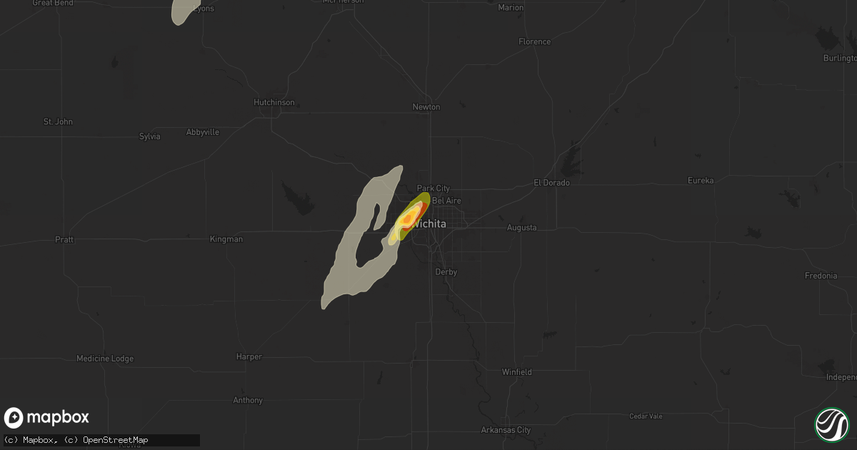 Hail Map in Wichita, KS on May 18, 2025 - HailTrace