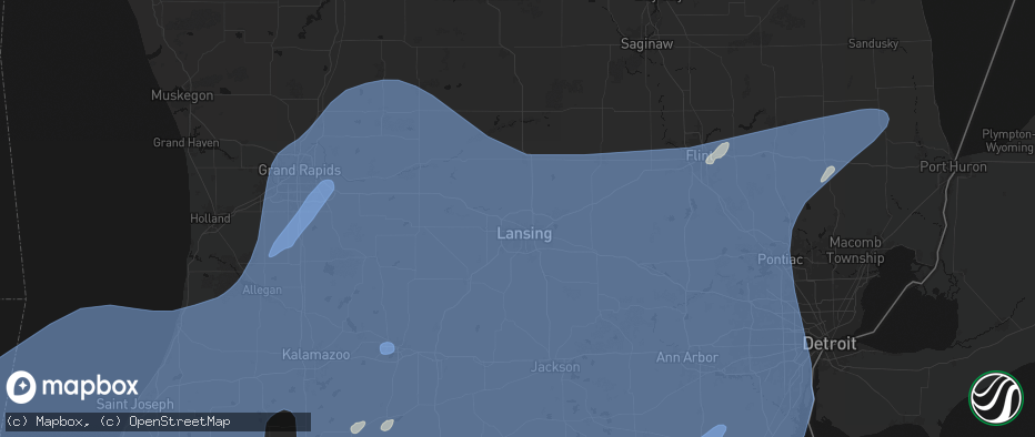 Hail Map in Lansing, MI on May 18, 2026 - HailTrace