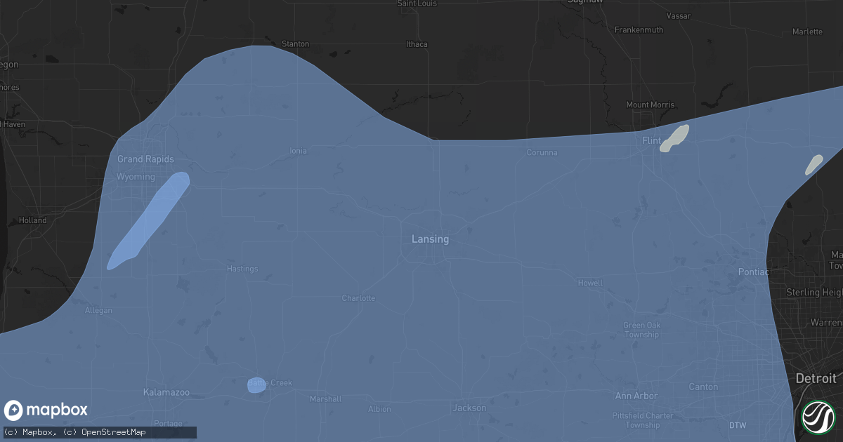 Hail Map in Lansing, MI on May 18, 2026 - HailTrace