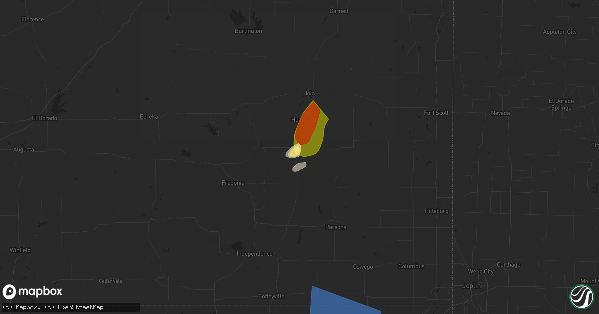 Hail Map in Chanute, KS on May 19, 2025 - HailTrace