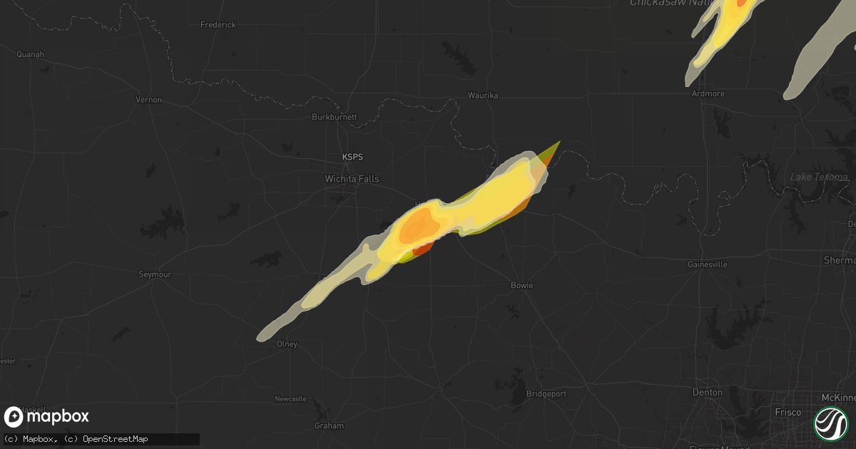 Hail Map in Henrietta, TX on May 19, 2025 - HailTrace