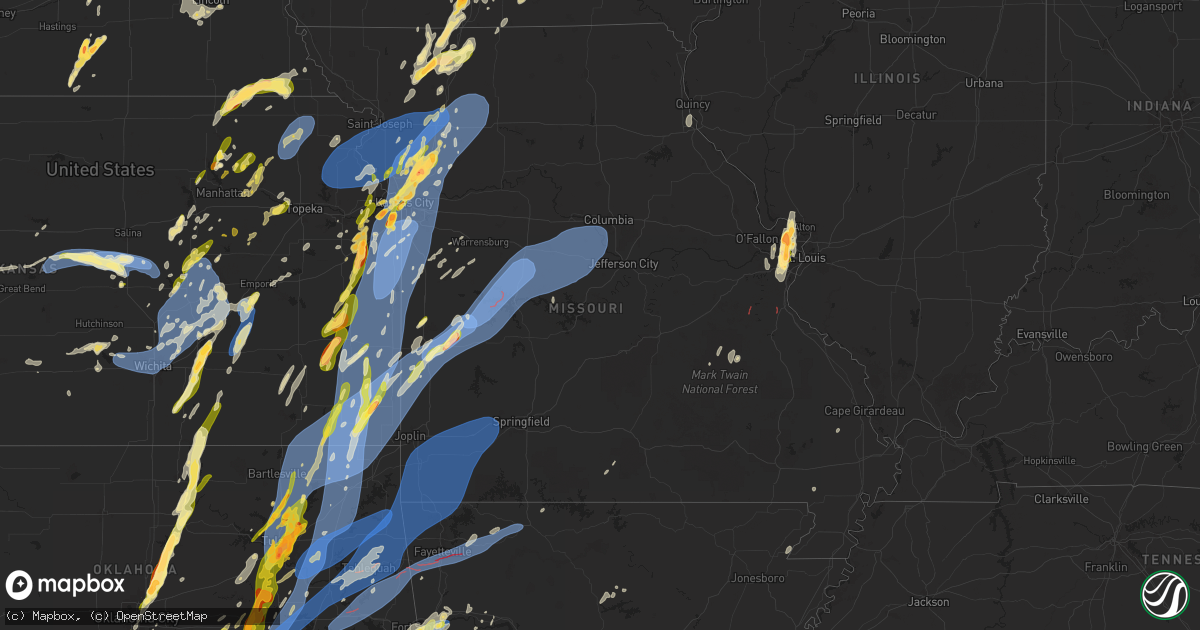 Hail Map in Missouri on May 19, 2025 - HailTrace