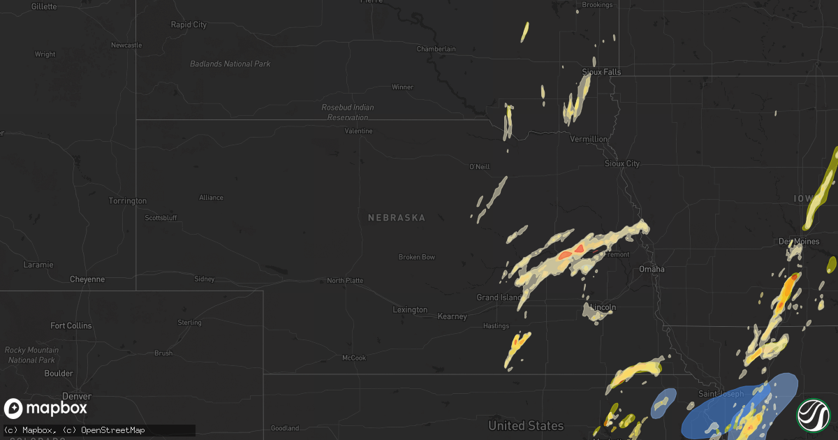Hail Map in Nebraska on May 19, 2025 - HailTrace