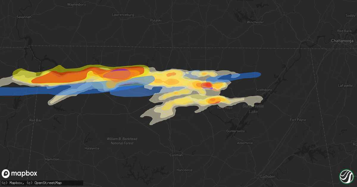 Hail Map in Madison, AL on May 20, 2025 - HailTrace