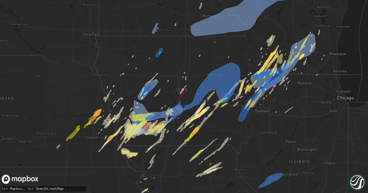 Hail Map in Iowa on May 21, 2024 - HailTrace
