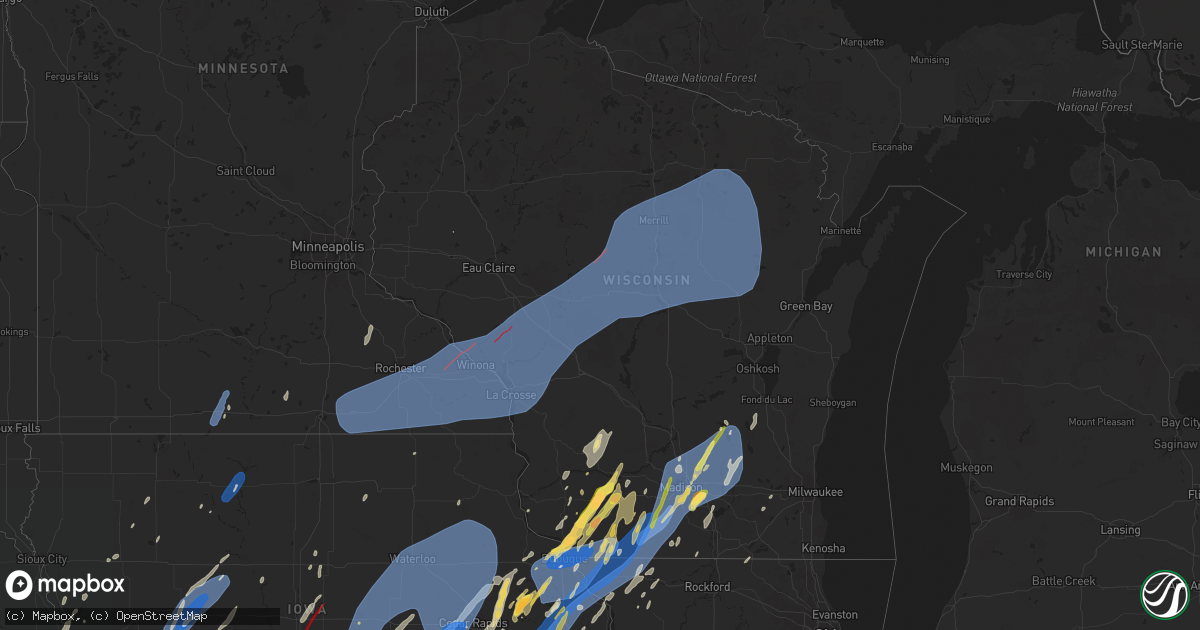 Hail Map in Wisconsin on May 21, 2024 - HailTrace