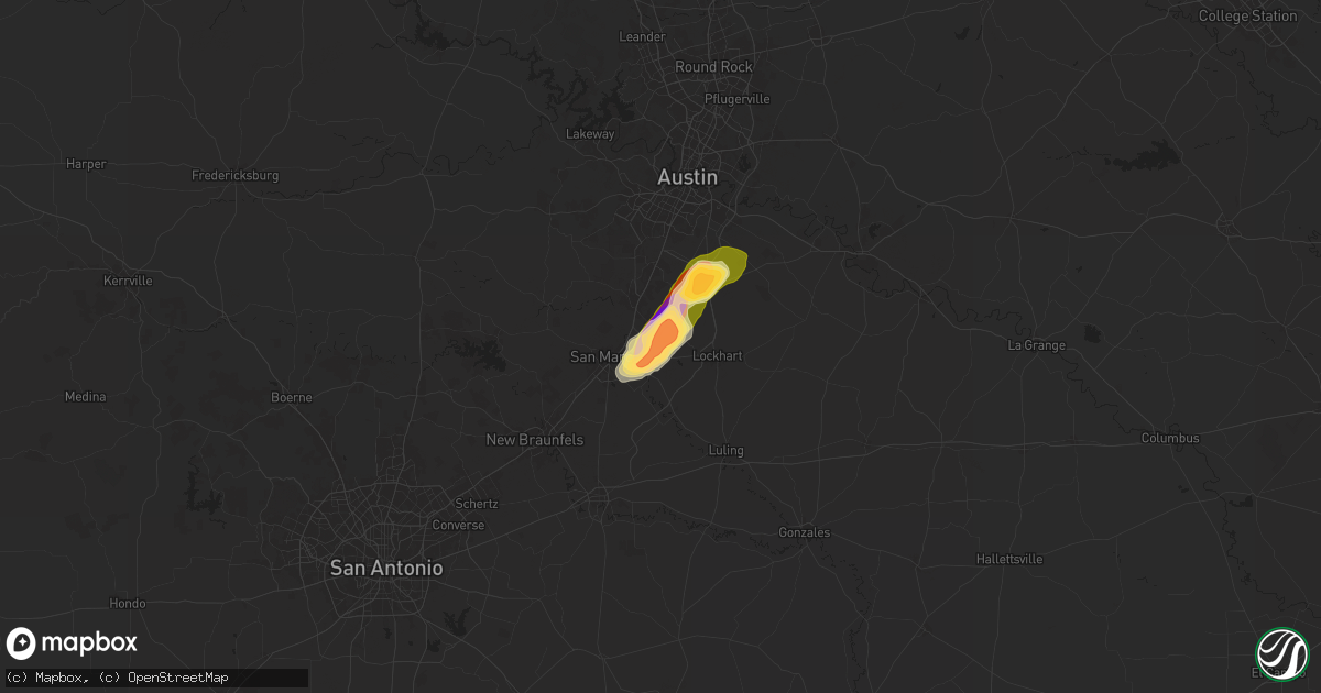 Hail Map in Maxwell, TX on May 22, 2025 - HailTrace