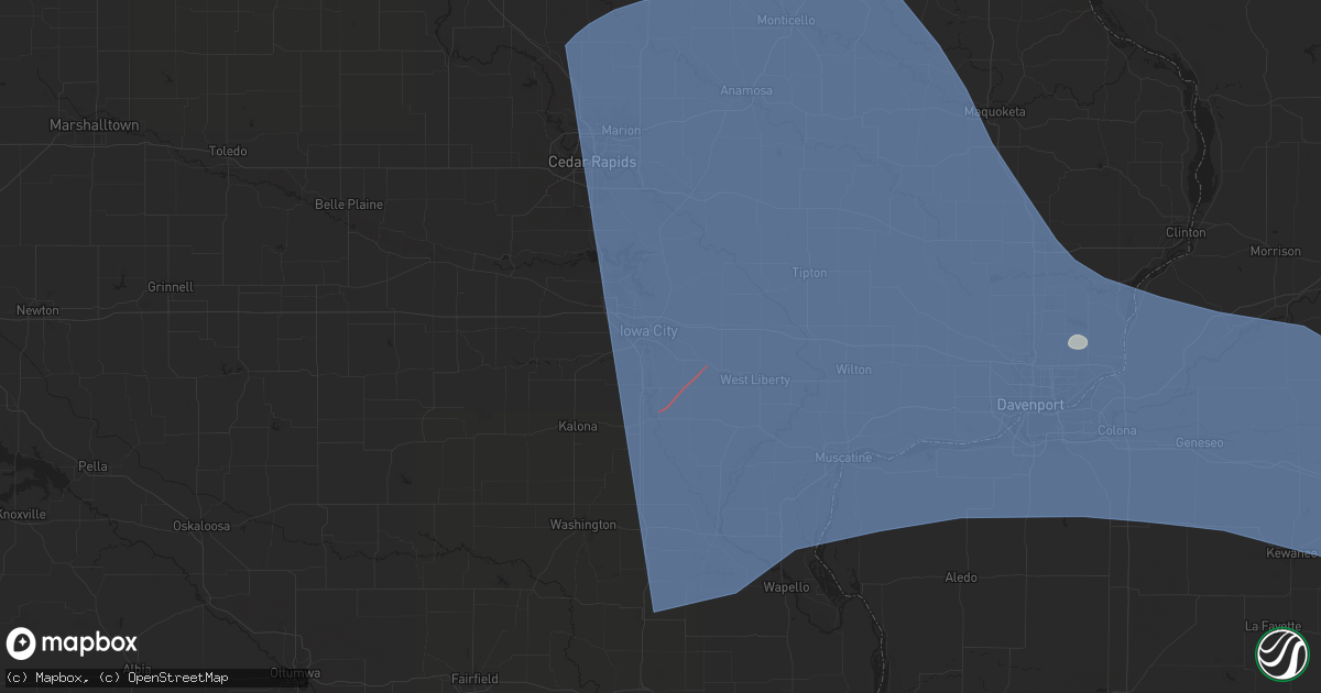 Hail Map in Iowa City, IA on May 24, 2024 - HailTrace