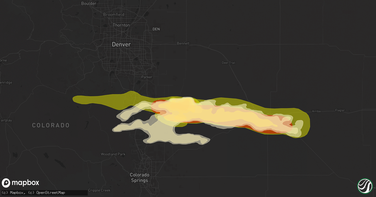 Hail Map in Kiowa, CO on May 24, 2025 - HailTrace