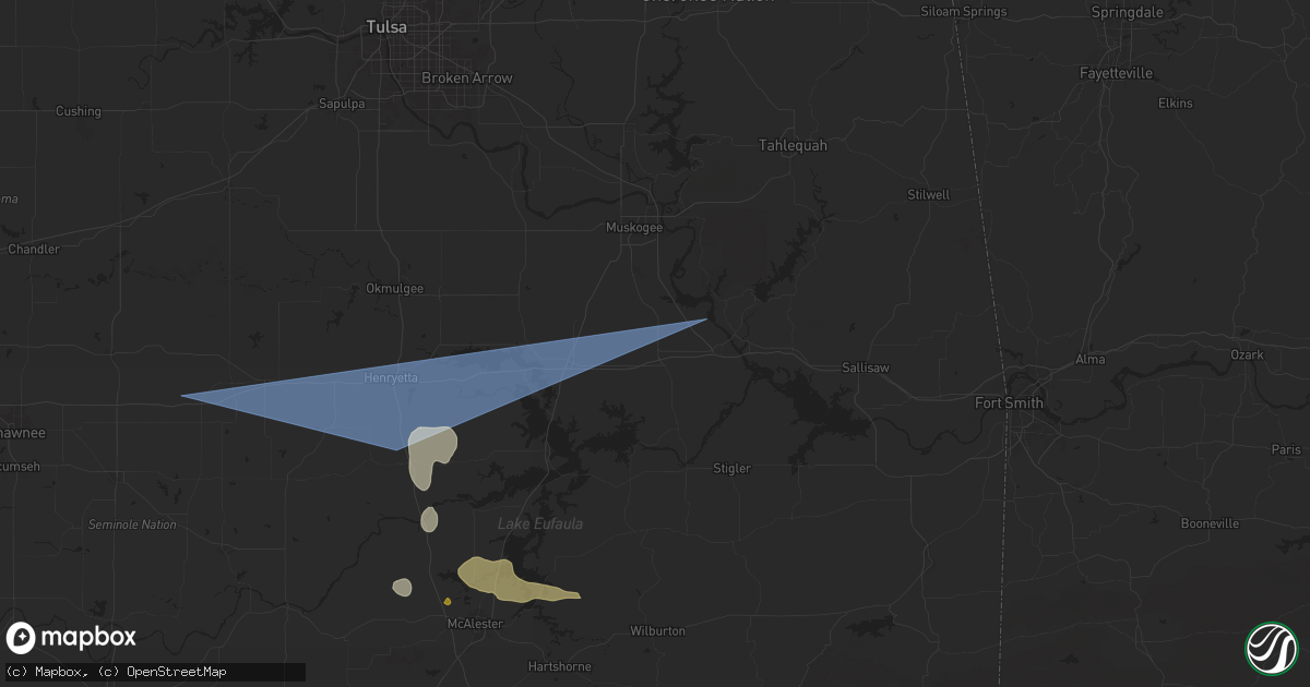 Hail Map in Warner, OK on May 24, 2025 - HailTrace