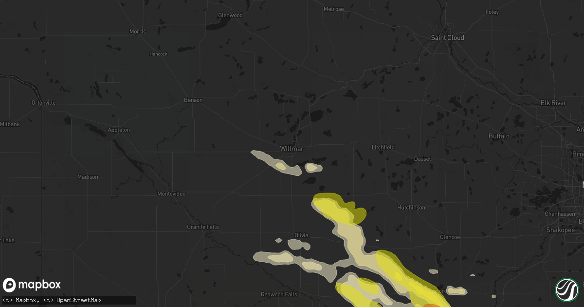 Hail Map in Willmar, MN on May 24, 2026 - HailTrace