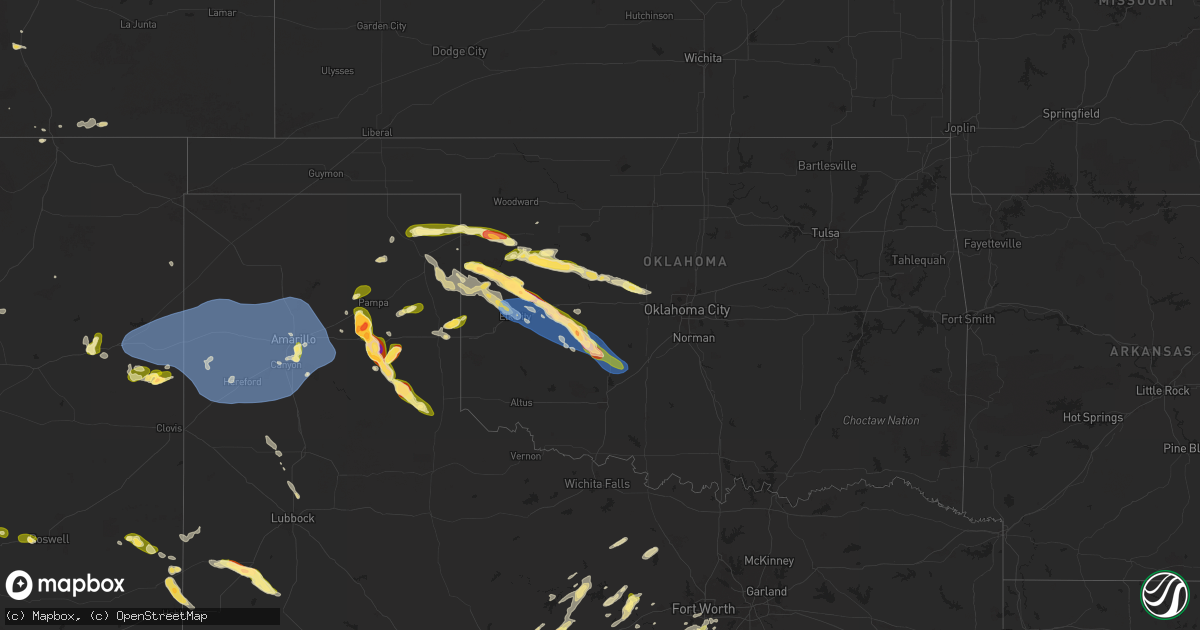 Hail Map in Oklahoma on May 26, 2025 - HailTrace