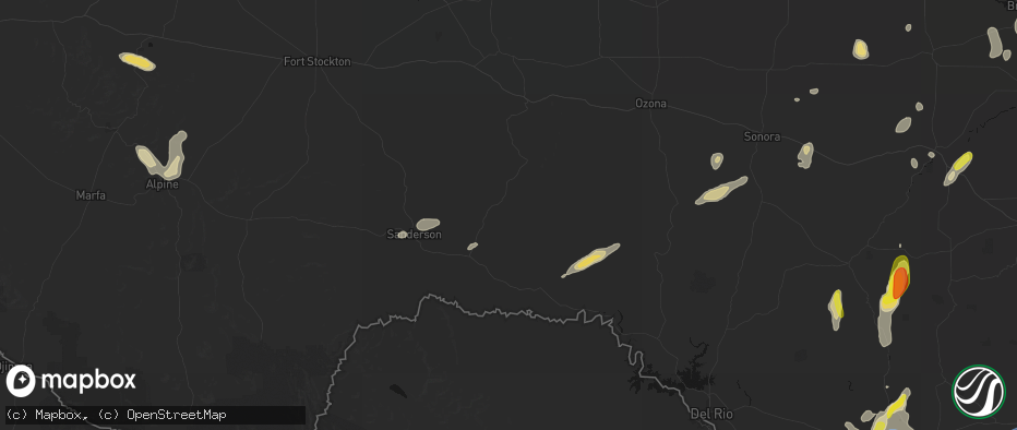 Hail Map in Dryden, TX on May 26, 2026 - HailTrace