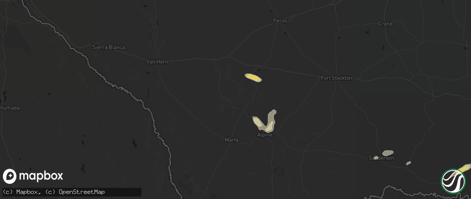Hail Map in Fort Davis, TX on May 26, 2026 - HailTrace