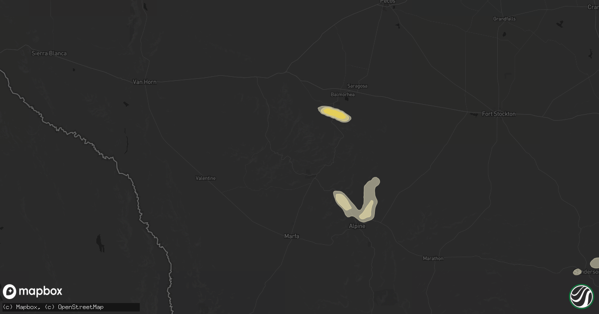 Hail Map in Fort Davis, TX on May 26, 2026 - HailTrace