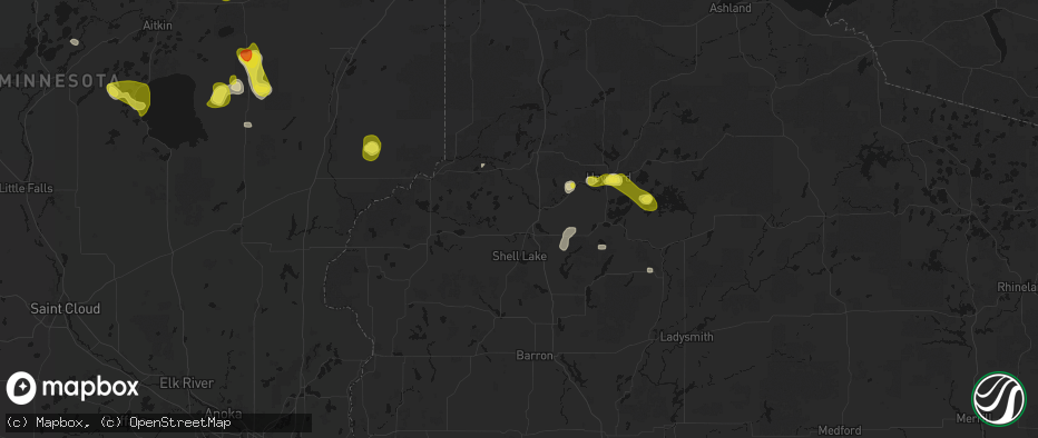 Hail Map in Spooner, WI on May 26, 2026 - HailTrace