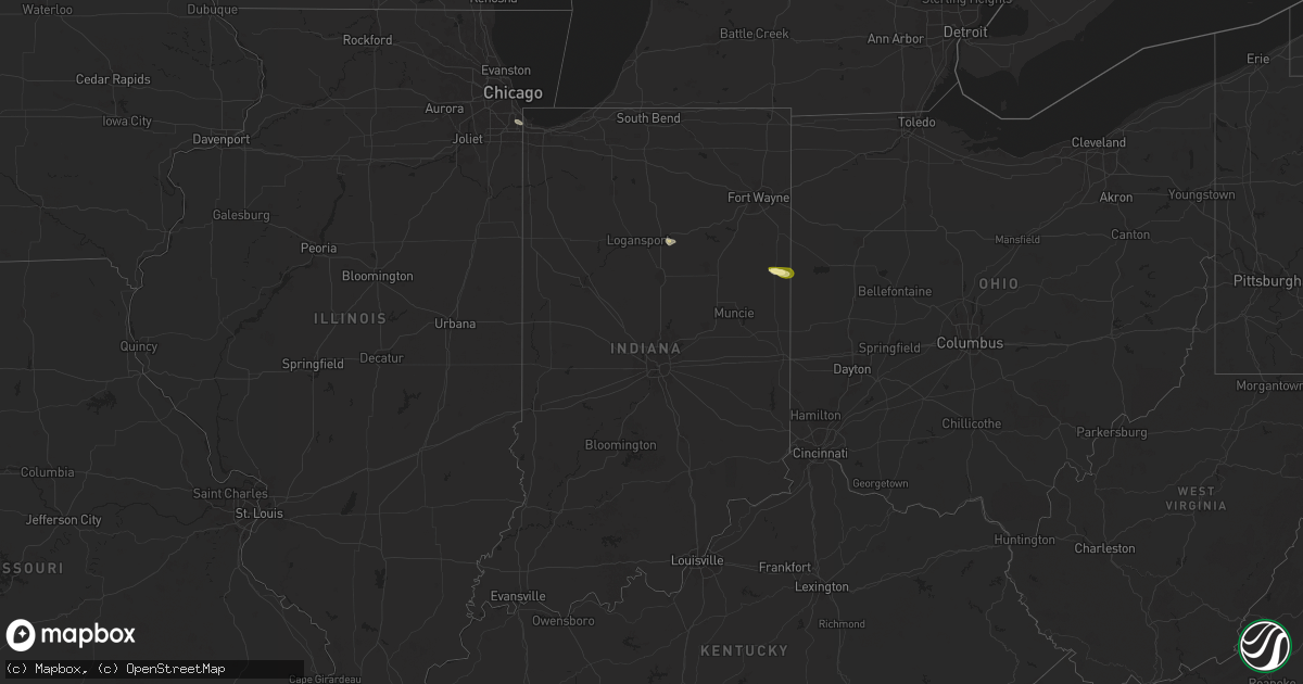 Hail Map in Indiana on May 28, 2024 - HailTrace
