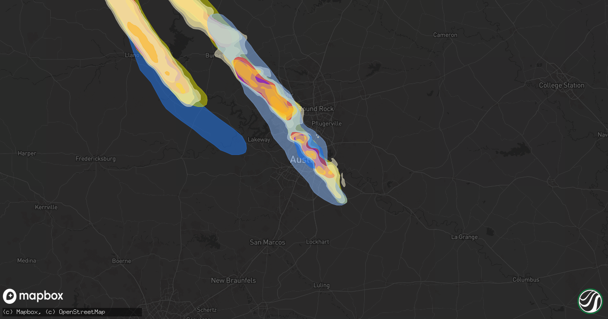Hail Map in Austin, TX on May 28, 2025 - HailTrace