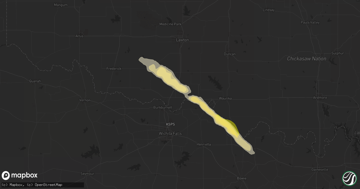 Hail Map in Randlett, OK on May 29, 2025 - HailTrace