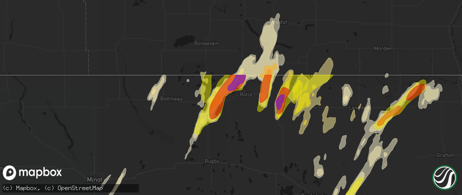 Hail Map in Belcourt, ND on June 2, 2026 - HailTrace