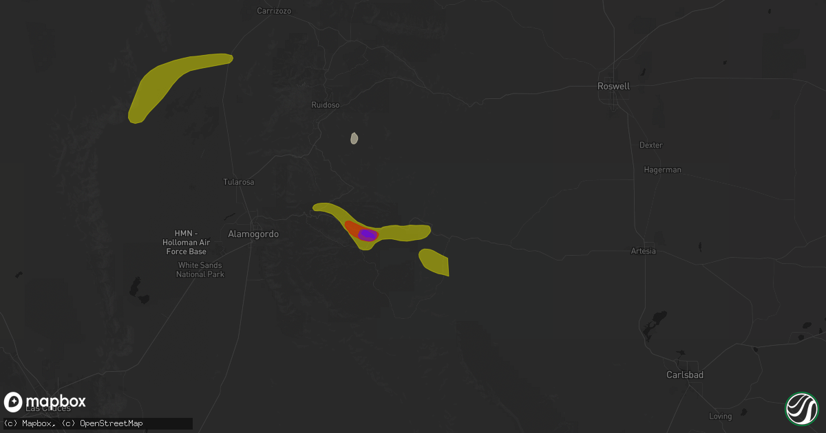 Hail Map in Mayhill, NM on June 2, 2026 - HailTrace