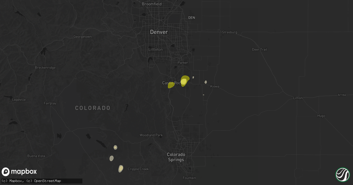 Hail Map in Castle Rock, CO on June 3, 2026 - HailTrace