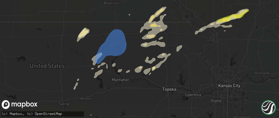 Hail Map in Onaga, KS on June 4, 2026 - HailTrace
