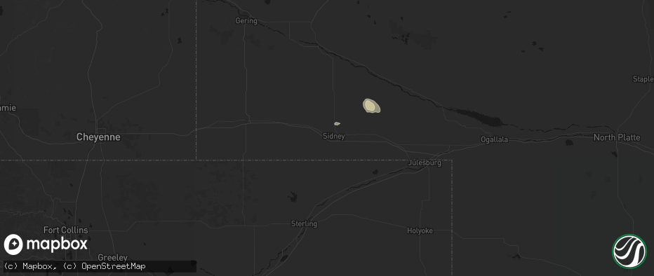 Hail Map in Sidney, NE on June 4, 2026 - HailTrace