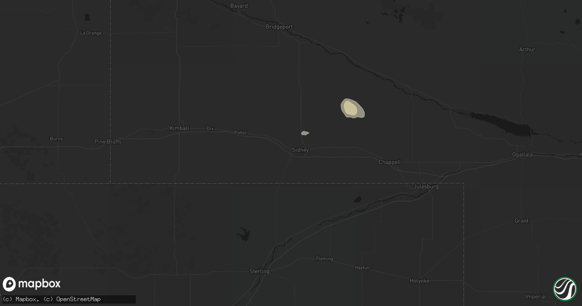 Hail Map in Sidney, NE on June 4, 2026 - HailTrace