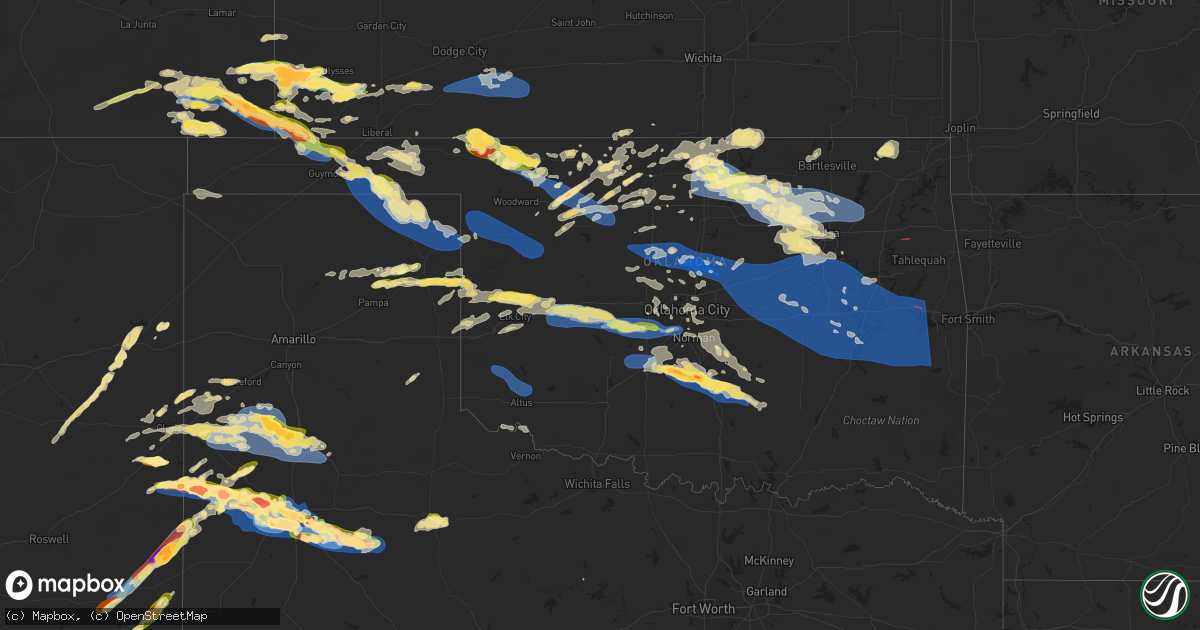 Hail Map in Oklahoma on June 5, 2025 - HailTrace