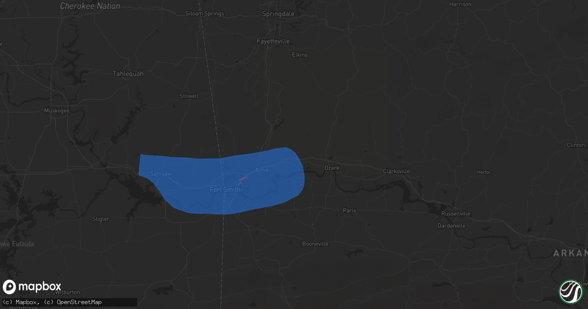 Hail Map in Mulberry, AR on June 6, 2025 - HailTrace